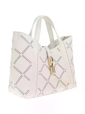 Furla Goccia Perforated Handle Tote - White