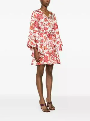 Etro Floral-print Tie-waist Mini Dress - White