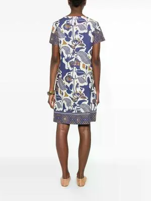CLIPS Floral-appliqué Mini Dress