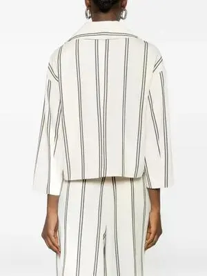 PSOPHIA Stripe-pattern Double-breasted Jacket