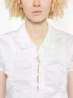 LOW CLASSIC Button-down Gathered Shirt - White