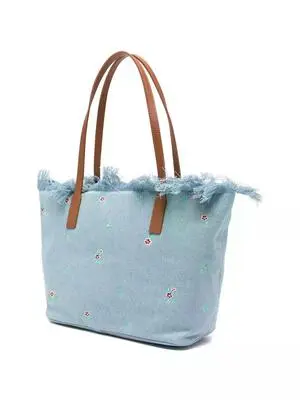 MC2 SAINT BARTH Medium Embroidered Tote - Blue