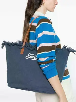 MC2 SAINT BARTH Frayed Tote Bag - Blue