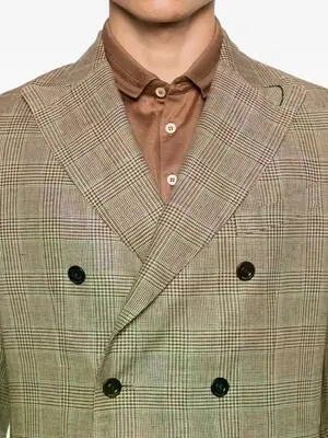 Boglioli Check-pattern Double-breasted Blazer - Neutrals