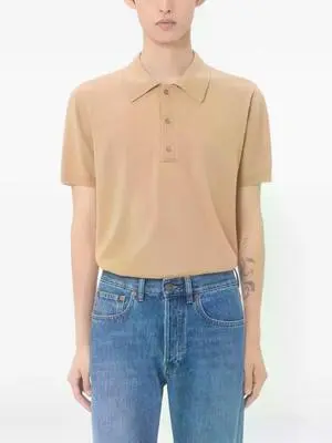 Valentino Garavani Wool Polo Shirt With Vlogo Embroidery - Neutrals