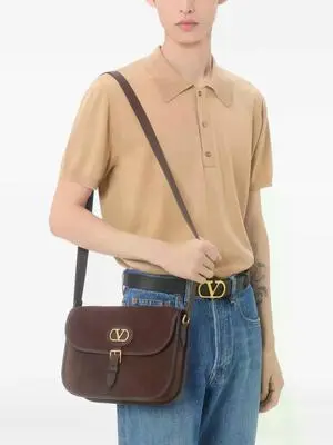 Valentino Garavani Wool Polo Shirt With Vlogo Embroidery - Neutrals