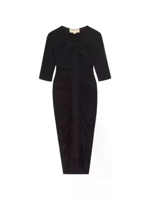 Valentino Garavani Knitted Midi Dress With Bow Detail - Black