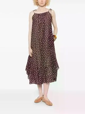 PSOPHIA Polka-dot Ruffled Midi Dress