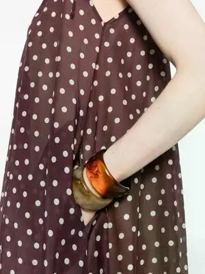 PSOPHIA Polka-dot Ruffled Midi Dress