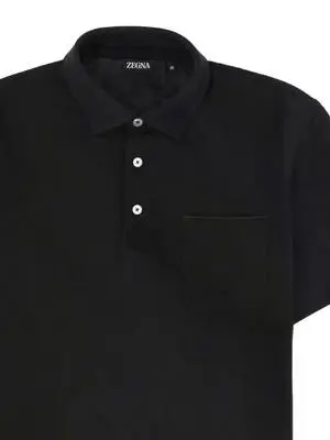 Zegna Pocket Polo Shirt - Black