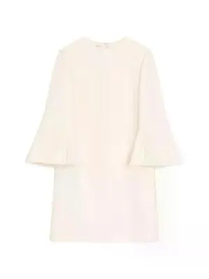 Valentino Garavani Crepe Couture Embroidered Short Dress - Neutrals