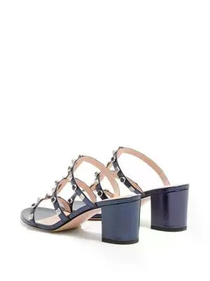 Valentino Garavani Rockstud Slide Sandals With Cabochon - Blue