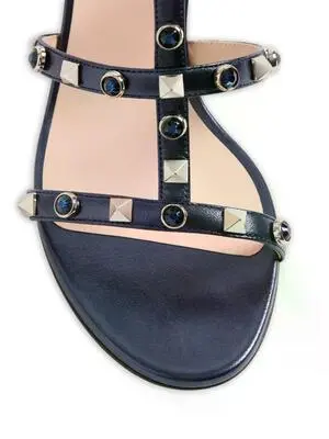 Valentino Garavani Rockstud Slide Sandals With Cabochon - Blue