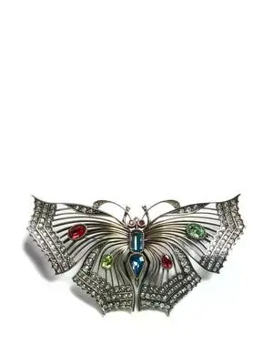 Valentino Garavani Vouloirvoler Brooch In Metal And Crystals - Silver