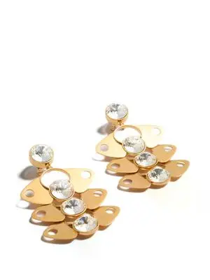 Valentino Garavani Pages Earrings In Metal And Crystal - Gold