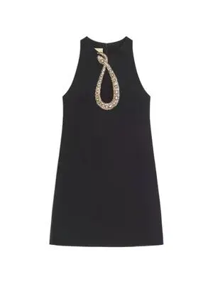 Valentino Garavani Embroidered Crepe Couture Mini Dress - Black