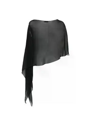 Antonelli Firenze Melone Asymmetrical Poncho - Black