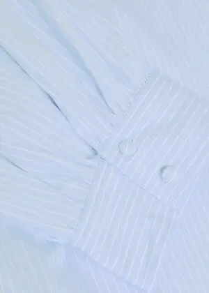 FRAME Striped Cotton Shirt With Puff Sleeves