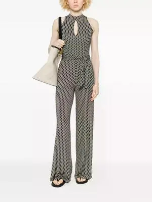 SIYU Geometric-print Jumpsuit - Black