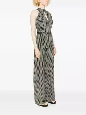 SIYU Geometric-print Jumpsuit - Black