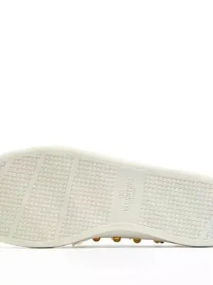 Valentino Garavani Royco Nappa Calfskin Sneakers With Stud Detail - White