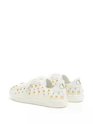 Valentino Garavani Royco Nappa Calfskin Sneakers With Stud Detail - White