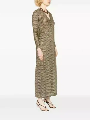 SIYU Patterned Maxi Dress - Brown