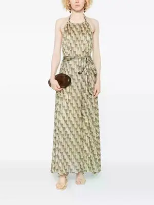 SIYU Tie-belt Maxi Dress - Gold