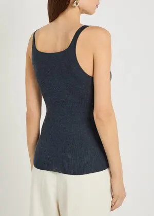 Gabriela Hearst Cinxia Cashmere And Silk-blend Tank - Denim