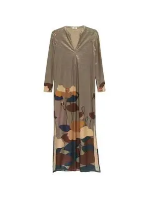 SIYU V-neck Maxi Dress - Neutrals