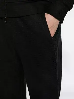Emporio Armani Textured Track Pants - Black
