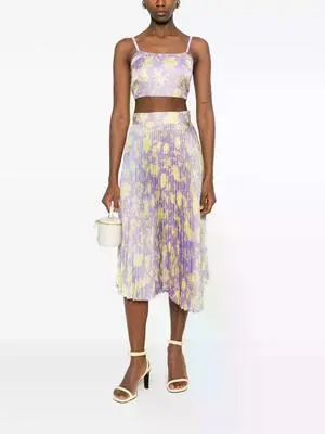CATALINA Floral Pleated Midi Skirt