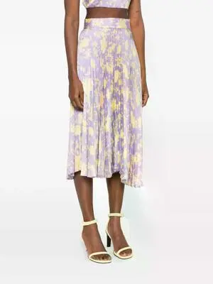 CATALINA Floral Pleated Midi Skirt