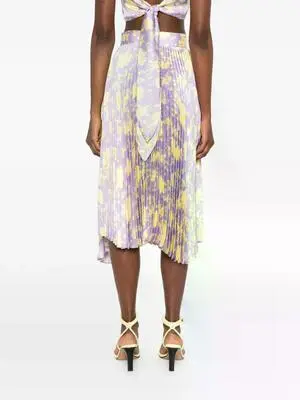 CATALINA Floral Pleated Midi Skirt