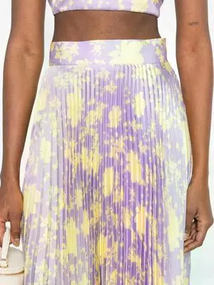CATALINA Floral Pleated Midi Skirt