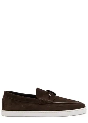 CHRISTIAN LOUBOUTIN Chambeliboat Suede Loafers - Brown