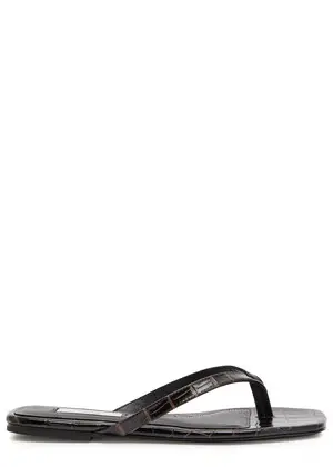 TOTEME Croco Glossed Leather Sandals