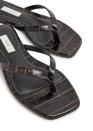 TOTEME Croco Glossed Leather Sandals