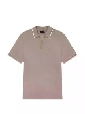 Emporio Armani V-neck Piqué Polo Shirt - Neutrals