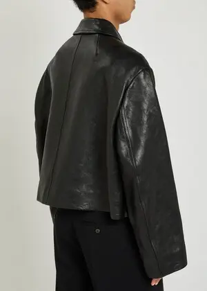 Rick Owens Grained Leather Jacket - Black