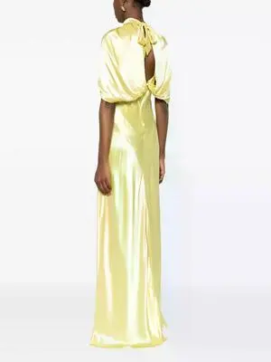 Alberta Ferretti Ruffled-hem Maxi Dress - Yellow