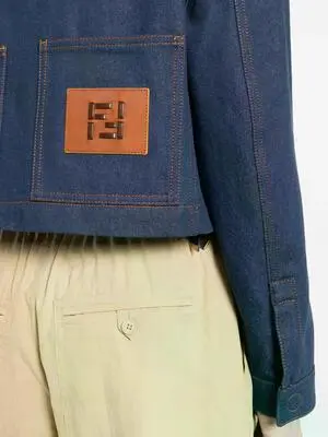 Fendi Logo-embroidered Denim Jacket - Blue