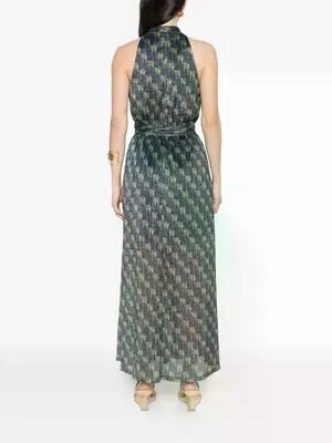 SIYU Printed V-neck Maxi Dress