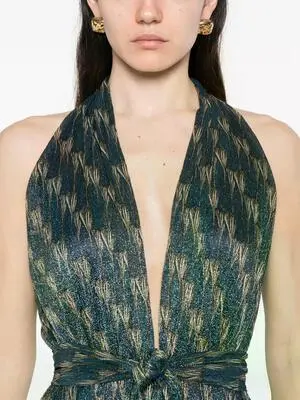 SIYU Printed V-neck Maxi Dress