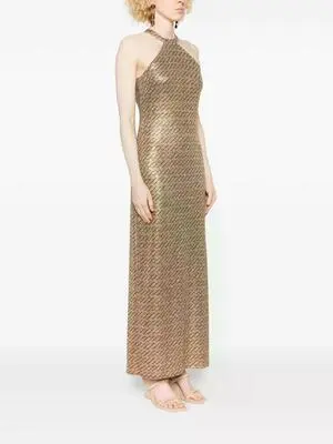 SIYU Tallis Halterneck Maxi Dress - Gold