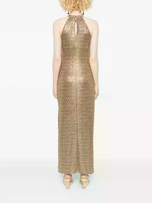 SIYU Tallis Halterneck Maxi Dress - Gold