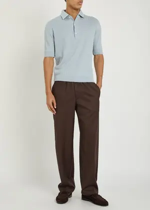 LARDINI Tapered-leg Cotton Trousers