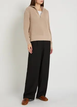 NOW YOU LIVE Welland Half-zip Cotton Jumper