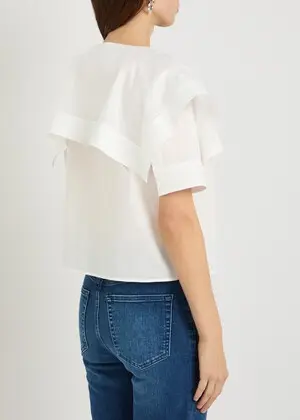 FRAME Cape-effect Cotton Blouse