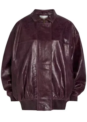 Christopher Esber Devon Leather Bomber Jacket - Maroon